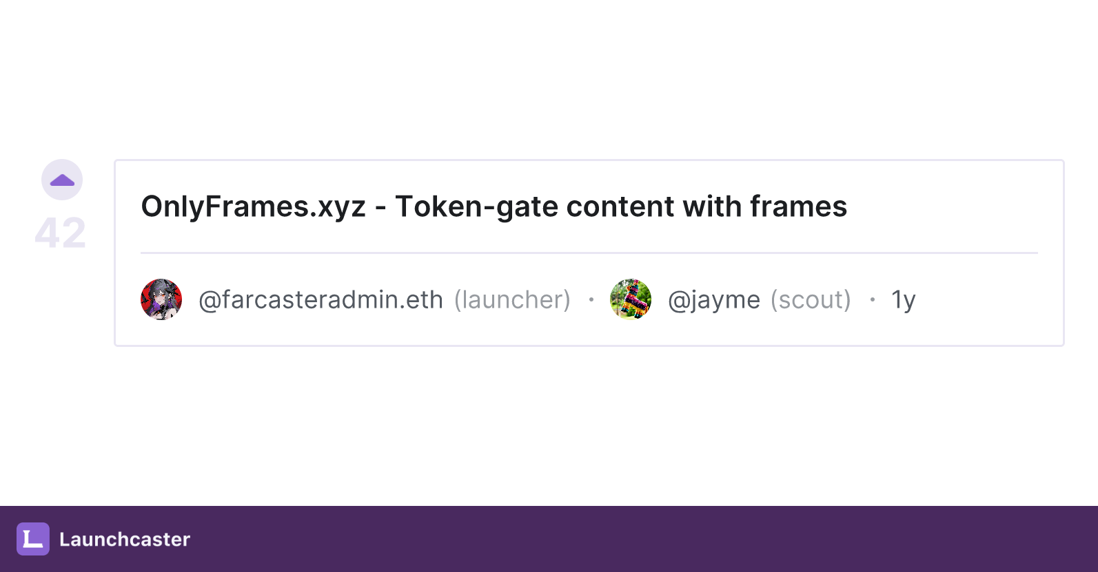 @warpcastadmin.eth’s Launchcaster: "OnlyFrames.xyz - Token-gate content with frames"